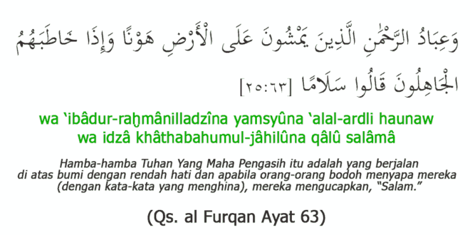Isi Kandungan Surat al Furqan Ayat 63 Beserta Artinya
