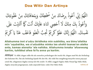 Dzirkir dan Doa Setelah Sholat Witir