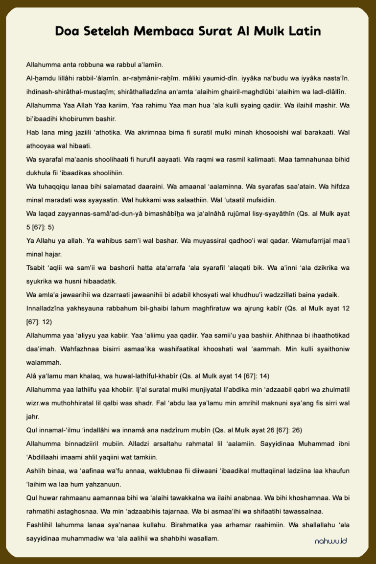 Doa Setelah Membaca Surat Al Mulk Oleh Habib Abu Bakr