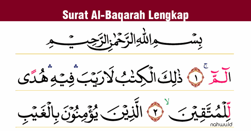 Surat Al-Baqarah Lengkap Arab, Latin, Arti, Terjemah dan Tafsir